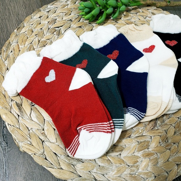 No Brand | Accessories | Brand New Toddler Girl Ruffled Heart Socks ...